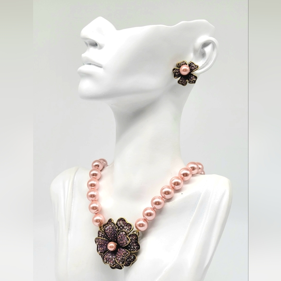 Heidi Daus | Jewelry | Heidi Daus Pink Pearl And Pink Diamond Swarovski ...